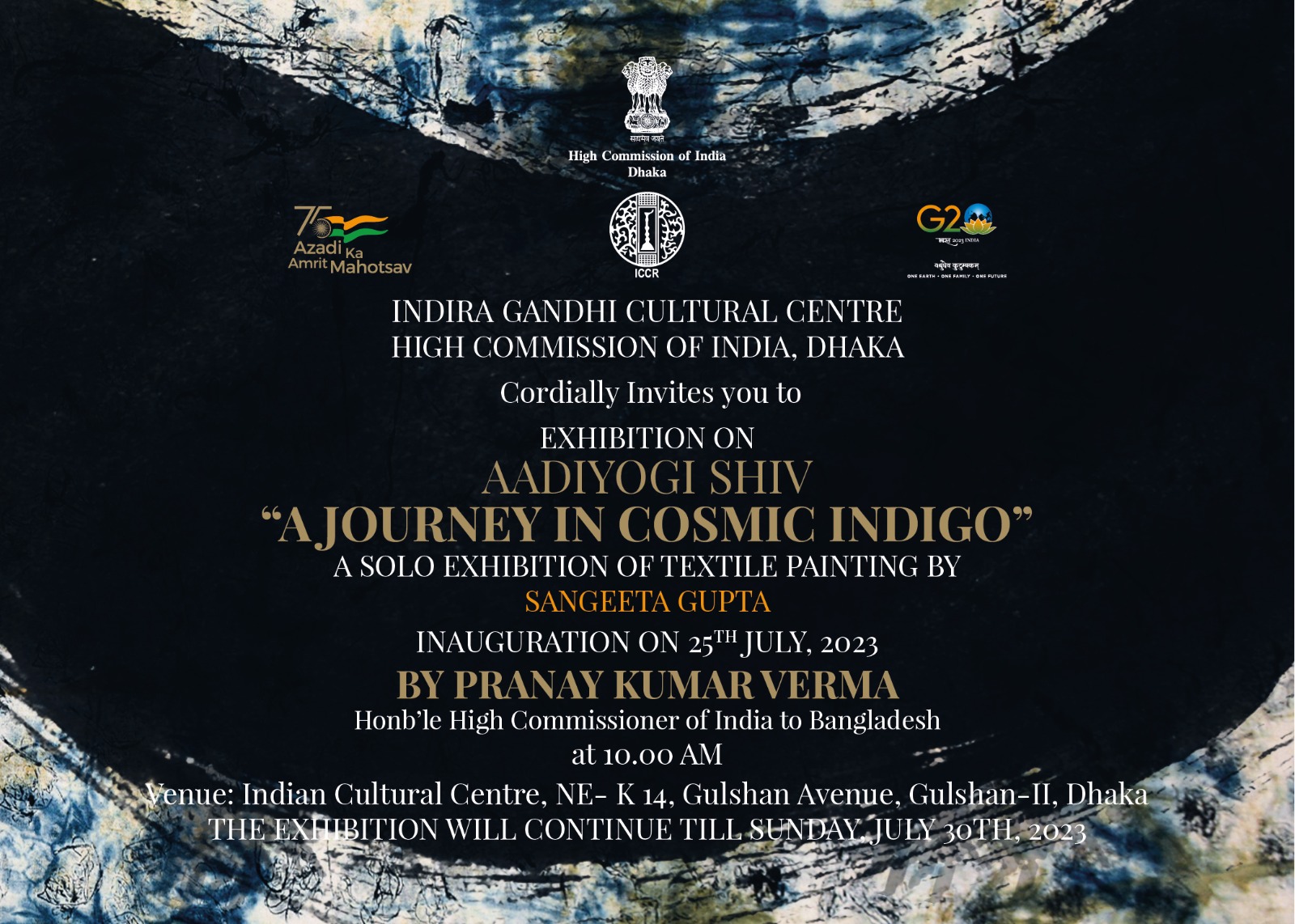 AADIYOGI SHIV – A JOURNEY IN COSMIC INDIGO – SOLO SHOW AT DHAKA - Travel