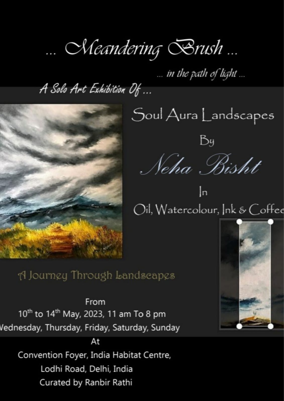 MEANDERING BRUSH - A SOLO ART EXHIBITION BY ARTIST NEHA BISHT - Travel